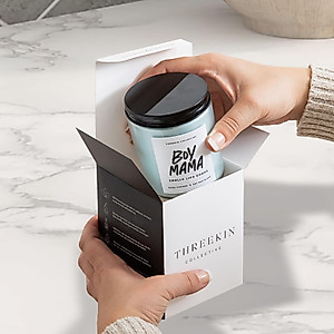 ThreeKin Scented Candles for Boy Mama, Natural Soy Wax Candles for Home, Relaxing Aromatherapy for Moms, Essential Oil Lavender Scent, Long Lasting Candle Burns for 65 Hours