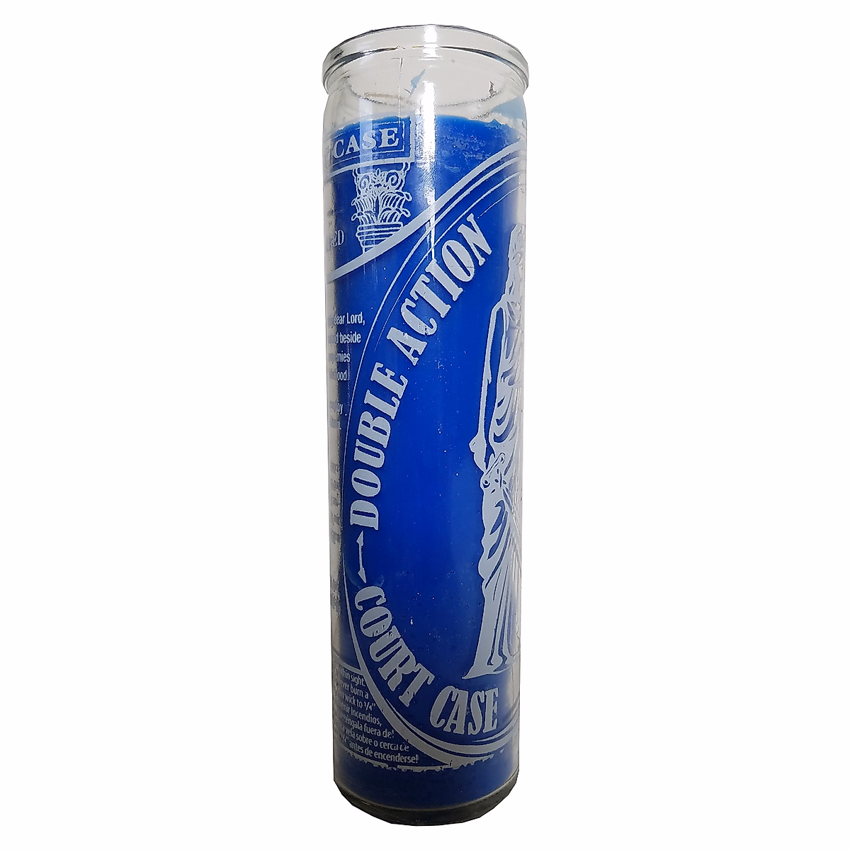 Staci19 Court Case Blue Pillar Candle