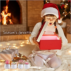 CADNLY Fake Succulent Plant Set - Artificial Desk Plants for Women Desk - Realistic Faux Succulents in Ceramic Pots - Mini Pink Decor for Bedroom Bathroom Office Shelf Decor