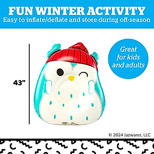 BigMouth x Squishmallows Heavy Duty Inflatable Snow Tube for Kids and Adults Winter Tubing Sled - Winston the Owl