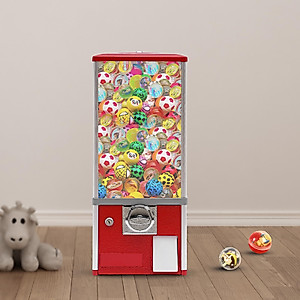 LOHISHILO Vending Machine, Commercial Vending Machine, Prize Machine, Commercial Vending Machine for 2 Inch Round Capsules Gumballs Bouncy Balls, 700-800 Coins, Red