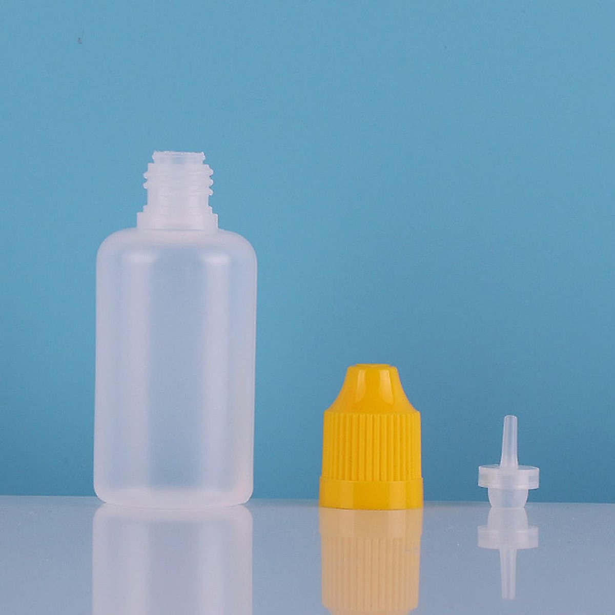 SmaUnicorn 20pcs x 100ml (3.4oz) LDPE Empty Squeezable Liquid Dropper Bottles Eye Dropping Containers with Mixed CRC Caps Free Funnels Pipettes Blank Labels