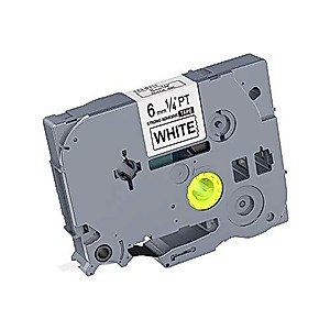 IDIK 1PK Black on White Extra Strength Laminated Label Tape Compatible for Brother P-Touch TZe-S211 Tze S211(6mm x 8m)