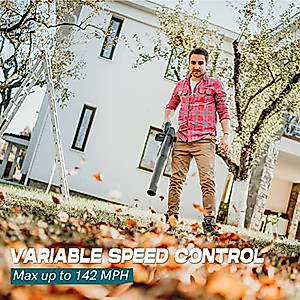 Cordless Leaf Blower, NEU MASTER 2-in-1 Portable leaf Blower & Vacuum with 20V 2.0Ah Lithium Battery & Charger, Electric Leaf Sweeper with 7 Variable Speeds for Blowing Leaf/Clearing Dust & Light Snow
