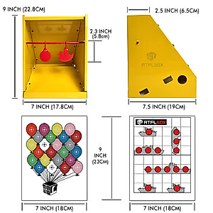 ATFLBOX BB Trap Target with 20pcs 7'' X 9'' Paper Targets and 2 Metal Silhouettes Spinner Shooting Targets for Airsoft, Rifle, Pellet Gun, Airgun