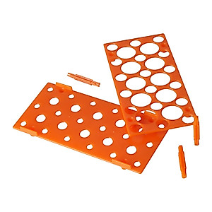 2 Pack 50 Well Centrifuge Tube Rack for 10ml/15ml/50ml Scientific Laboratory Plastic Tube Rack Holder Detachable Lab Test Tube Rack Orange/Blue