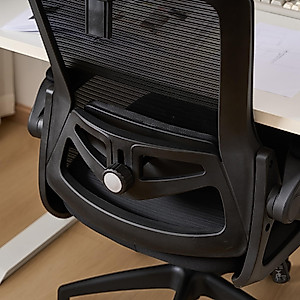 Voohek Ergonomic Swivel Office Wheels and High Breathable Mesh Back, Height Adjustable, Computer w/Flip Up Arms, Lumbar Support & Headrest, Black Chair