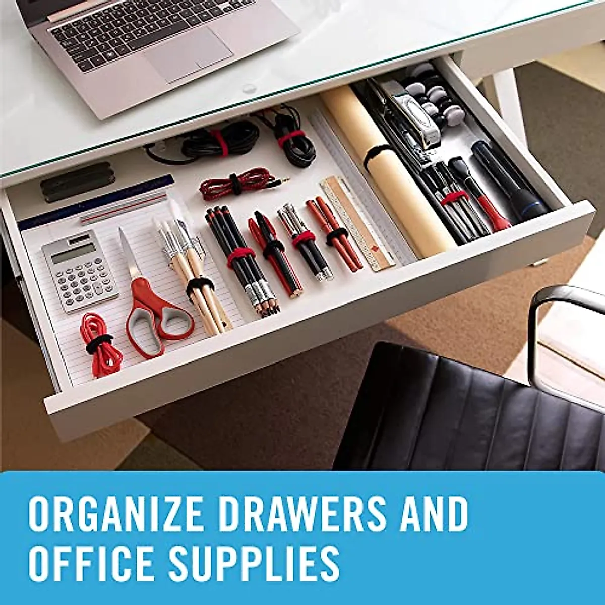 VELCRO Brand Heavy Duty Cable Ties Reusable | 60Pc Bulk Pack | 8 x 1/2" ONE-WRAP Straps, Black | Strong Wire Management | Cord Bundling for Home Office and Data Centers