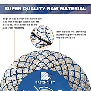 Diamond Saw Blade Tile Cutting Disc 5 inch - BRSCHNITT for 7/8”- 5/8” Arbor Angle Grinder for Cutting Grinding Porcelain Ceramic Marble Artificial Stoneware