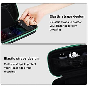 ZHUOVERCI Carry Case for Razer Edge 5G/Wi-Fi, Protective Hard Portable Travel Carrying Case Shell Pouch with Pockets for Accessories and Games for Razer Edge 6.8'' 2022, Black