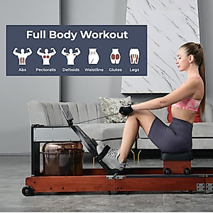KINGSMITH WR1 Foldable Water Rowing Machine Patented 3-Fold Technology, Full Body Workout, Low-Impact, Digital Display