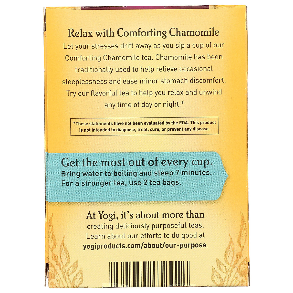 Yogi Tea, Chamomile, 16 Count, Packaging May Vary