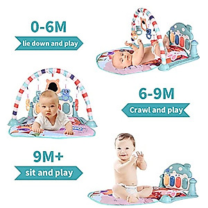 WYSWYG Baby Play Mat Baby Play Gym Activity Mat Piano Gym Activity Center for Baby Toys for Infants and Toddlers 0-6-12 Months