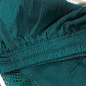 2pcs Beach Hots for Women, Womens Comfy Drawstring Mid Waisted Shorts Linen Blend Lightweight Summer Shorts with Lace Green