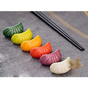 WD2819 AEOLK Dumplings Chopstick Rest 6 Piece Set Exquisite Home Decor Suitable for Family Table Use