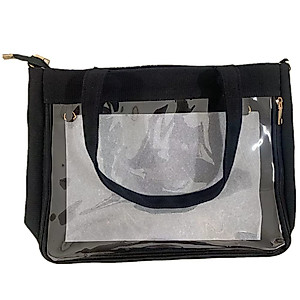 Japanese Harajuku Shoulder Bag Itabag Crossbody Transparent Handbag (Black) One_Size