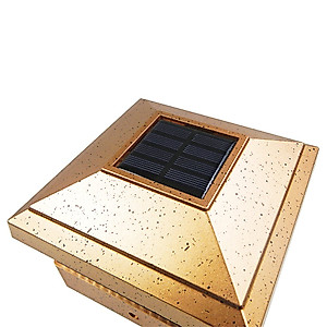 iGlow 8 Pack Copper Outdoor Garden 5 x 5 Solar LED Post Deck Cap Square Fence Light Landscape Lamp PVC Vinyl Wood Bronze