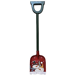Attraction Design Snow Shovel for Kids Christmas Decoration, 23 x 5 Inch Small Metal Shovel Wood Handle Garden Tool with Decorative Christmas Snowman Pattern Xmas Gift for Children (Snowman Shovel)