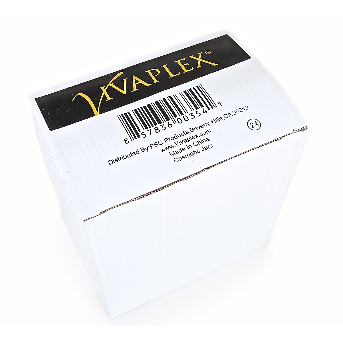 Vivaplex, 24, White, 2 oz Cosmetic Jars, with Liners and Dome Lids