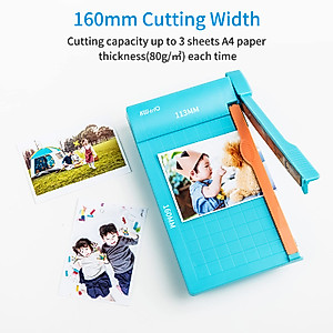 XIXIAN Paper Trimmer,Mini Paper Trimmer Guillotine Cutter 6 Inch (160mm) Cut Length Desktop Paper Cutting Machine with Security Cutter Head for Craft Paper Photos Cards Scrapbooking Office Home