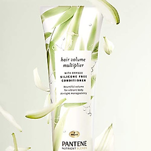 Pantene Nutrient Blends Hair Volume Multiplier Silicone Free Bamboo Conditioner For Fine, Thin Hair, 8.0 Fl oz, 6.257 Fl oz