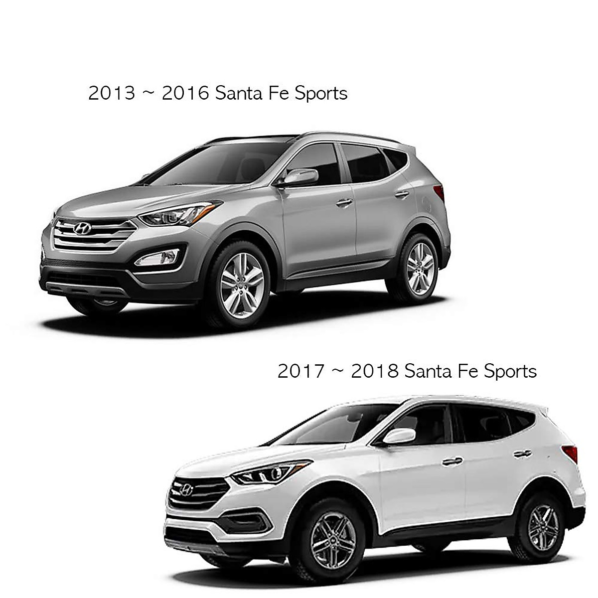 SAFE Hood Guards Bonnet Protector 3p for 2013-2018 Hyundai Santa Fe Sports