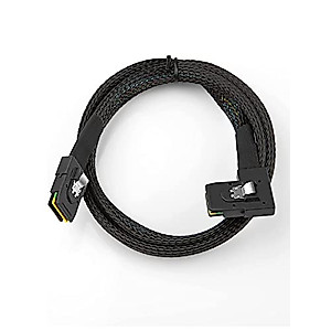CableCreation 2 Pack Short Internal Mini SAS SFF-8087 to Right Angle SFF-8087 Cord, Internal Mini SAS to Mini SAS Cable, Compatible with RAID or PCI Express Controller, 2.5FT /0.75M…