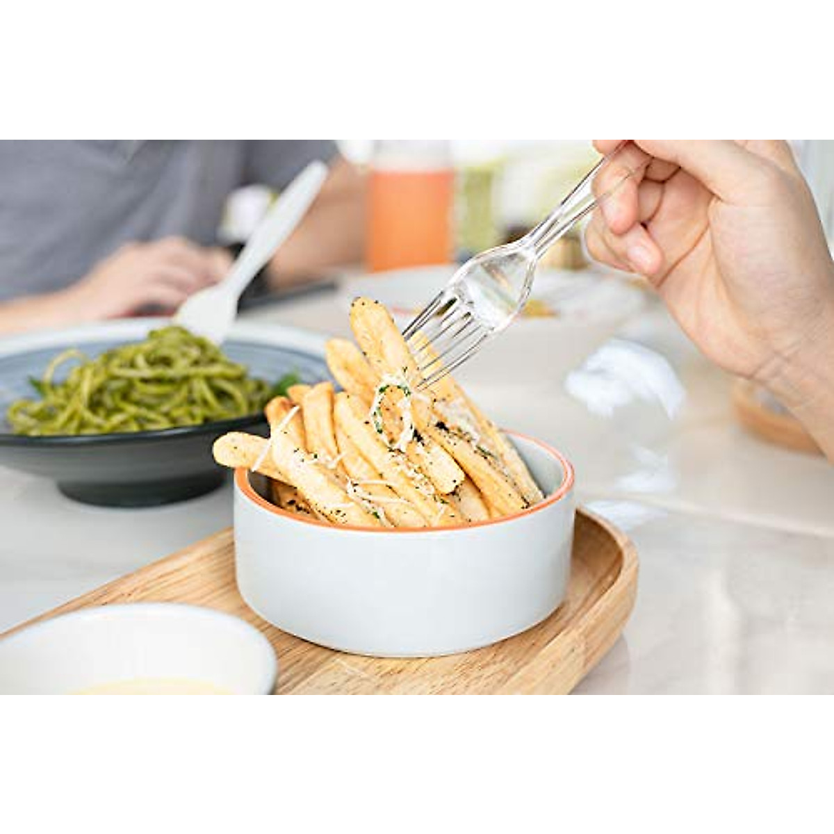 POSATE Heavy Weight Plastic Forks, Clear Disposable, 100 Count