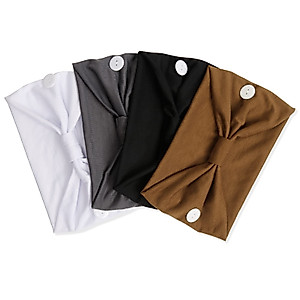 Button for Mask Women Nurses Headband No Slip Elastic Ear Protection Men Doctors Hairband Knotted Sport Sweatband Head Bands for Protect Ear