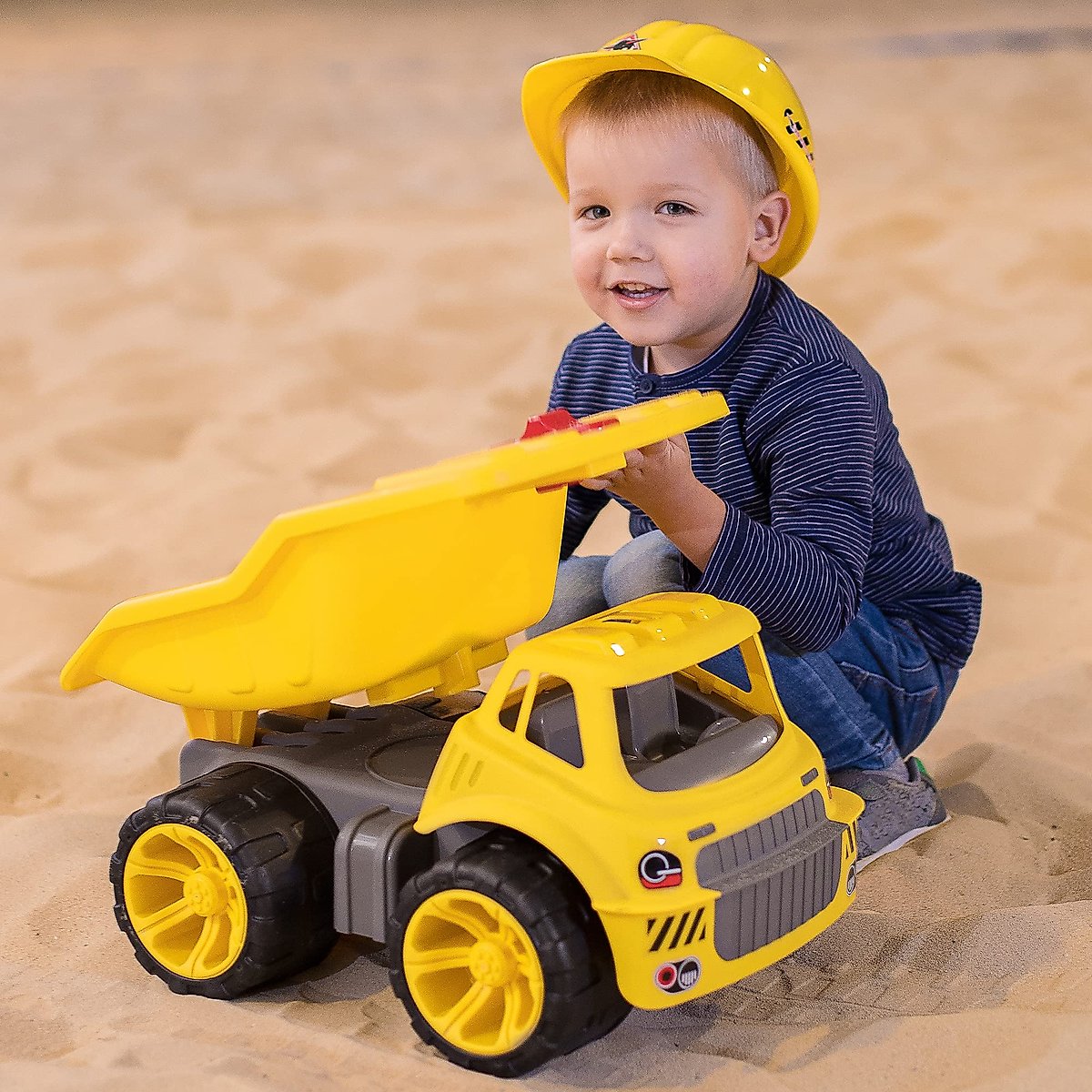 Smoby: Big Power Worker Maxi Truck, Ride on, Load Capacity up to 55 Pounds, Tires are Made of Soft Material, Box Tilts for Easy Unload, For Ages 3 and up