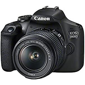 Canon EOS 2000D (Rebel T7) DSLR Camera w/Canon EF-S 18-55mm F/3.5-5.6 Zoom Lens+500mm f/8.0 Telephoto Lens+case+128Memory Cards (24PC)
