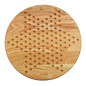14 inch Solid Oak Wooden Chinese Checkers Board Game