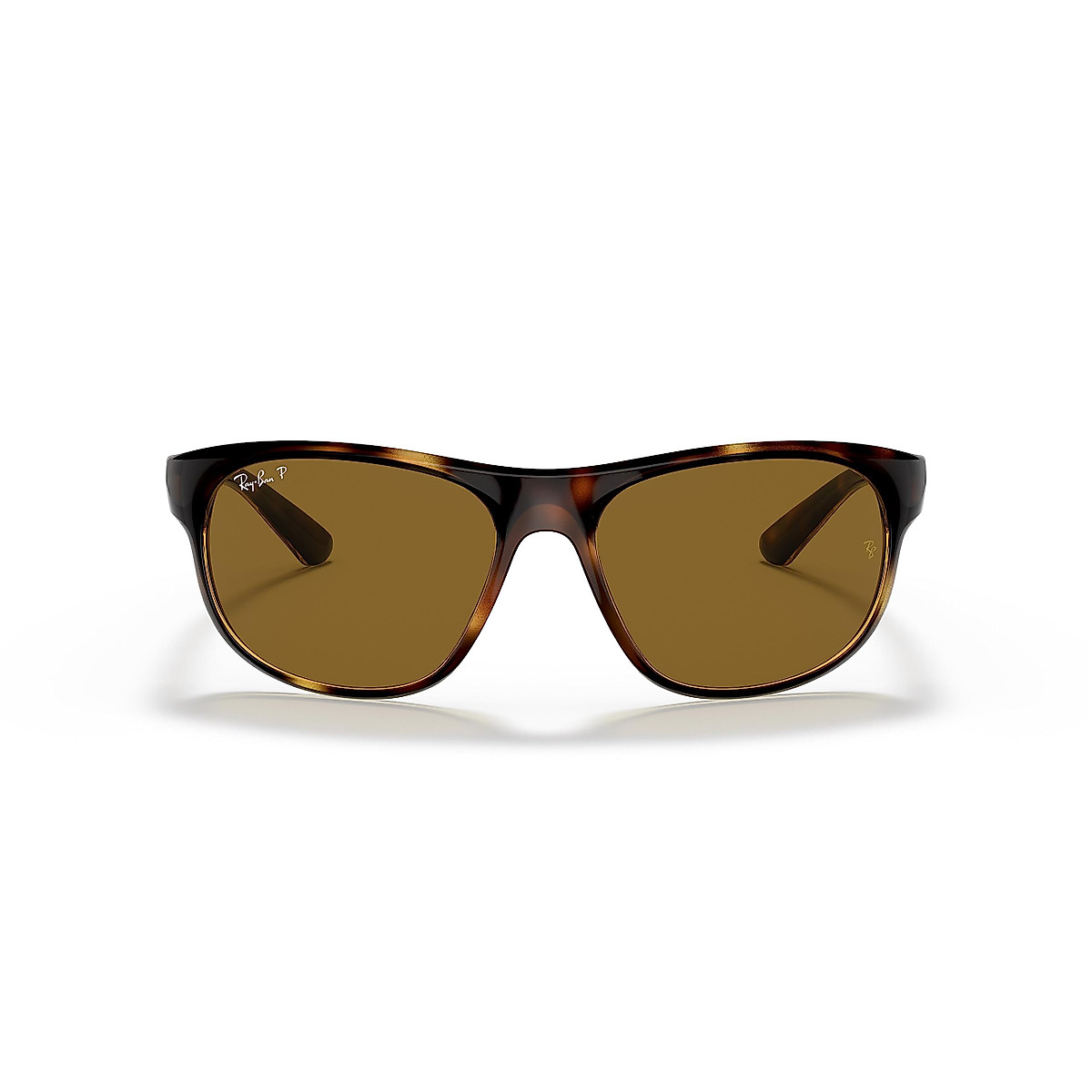 Ray-Ban Rb4351 Rectangular Sunglasses, Havana/Dark Brown Polarized, 59 mm