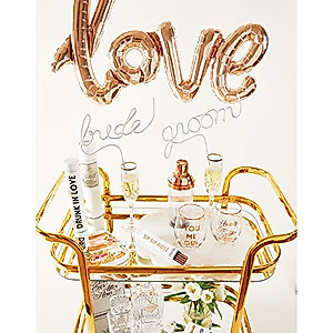 Santa Barbara Design Studio Sippin' Pretty Curly Plastic Word Straw, 8 x 9.5-Inches, Groom White