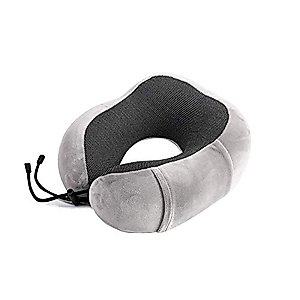 Teerwere Travel Pillow Memory Foam Neck Pillow Portable Head Neck Support Rest Cushion for Travel Office Driving Nap U Shaped Pillow (Color : Gray, Size : 25x28x13cm)