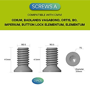 CIVIVI Stainless Steel Pocket Clip Screws CA-12B (Black)