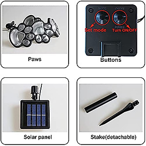 Obrecis Solar Lights Paw Print Outdoor Christmas Decoration, Dog Puppy Animal Cat Paw Path Purple Lights, Garden Lamp for Landscape Walkway Yard, Set of 4(Purple)