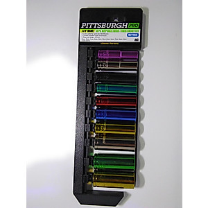 SAE/METRIC Deep Wall Color Coded Socket Sets With Composite Ratchet BUNDLE (3/8")