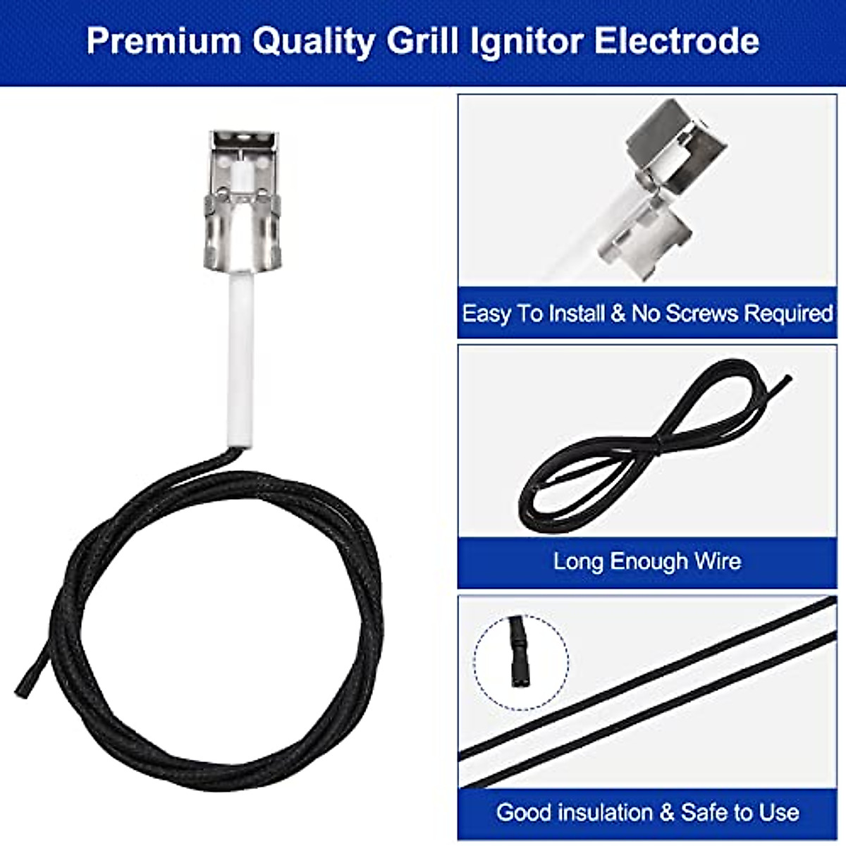 Aibabcue Grill Replacement Parts for Charbroil 4 Burner 463344116, 466344116 Grill Model, Stainless Heat Plate Shield Tent, Pipe Burner Tube, Carryover Tube, Igniter for Charbroil Advantage 463344116