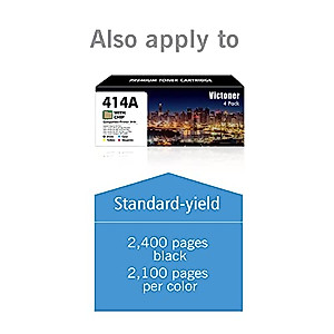 VICTONER 414A 414X Toner Cartridges 4 Pack (with Chip) Compatible Replacement for HP 414A 414 W2020A Work for HP Color Pro MFP M479fdw M479fdn M454dw M454dn Printer Ink (Black Cyan Magenta Yellow)