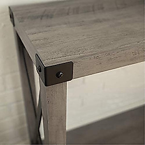 Walker Edison Sedalia Modern Farmhouse Metal X Entry Table, 46 Inch, Grey