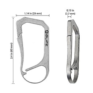 OLIFE Archamp B Men's Polarized Casual Sunglasses Bundle with Titanium Alloy EDC Carabiner Keychain Clip for Keys