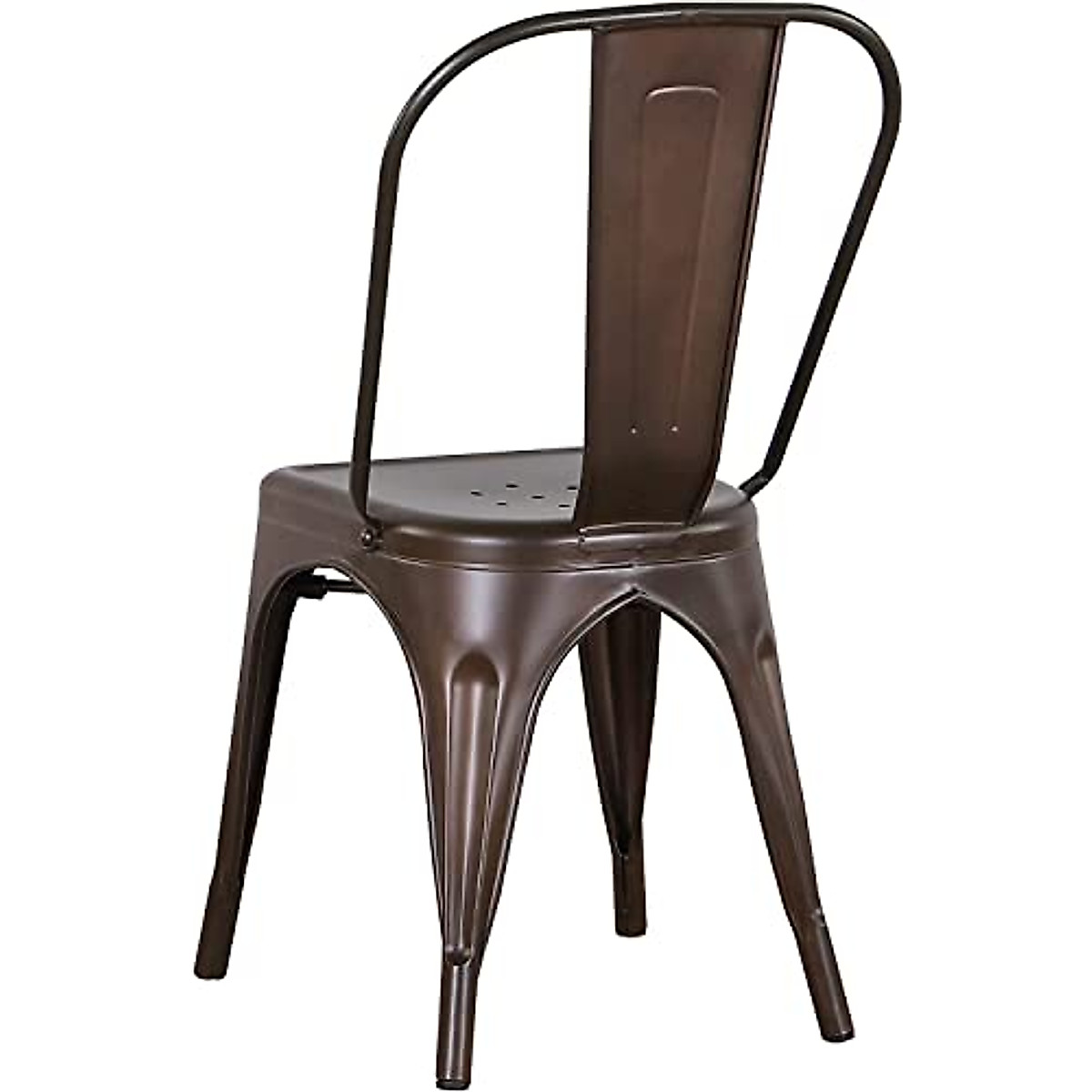 Symylife Metal Stackable Restaurant Dining Chair Patio Chairs 17.7" Seat Height Tolix Side Bar Chairs,Vintage Old-4PC