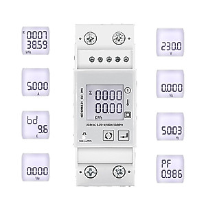 BBAUER SDM Modbus 230V Multifunction Energy Meter Single-Phase One Pulse Output with RS485 K W VA A V KWH 45-65Hz 1Pcs