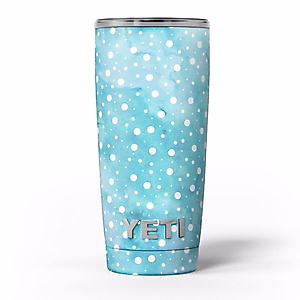 Design Skinz Light Blue and White Watercolor Polka Dots - Skin Decal Vinyl Wrap Kit Compatible with The Yeti Rambler Cooler Tumbler Cups