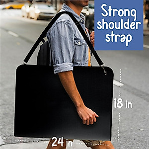Art Portfolio Case 18x24 Artist Portfolio, With Handle & Adjustable Shoulder Strap And One Notebook B 5 Planner Waterproof, Portfolio Folder for Artwork, Art & Craft Portfolios, Art Portfolio Bag