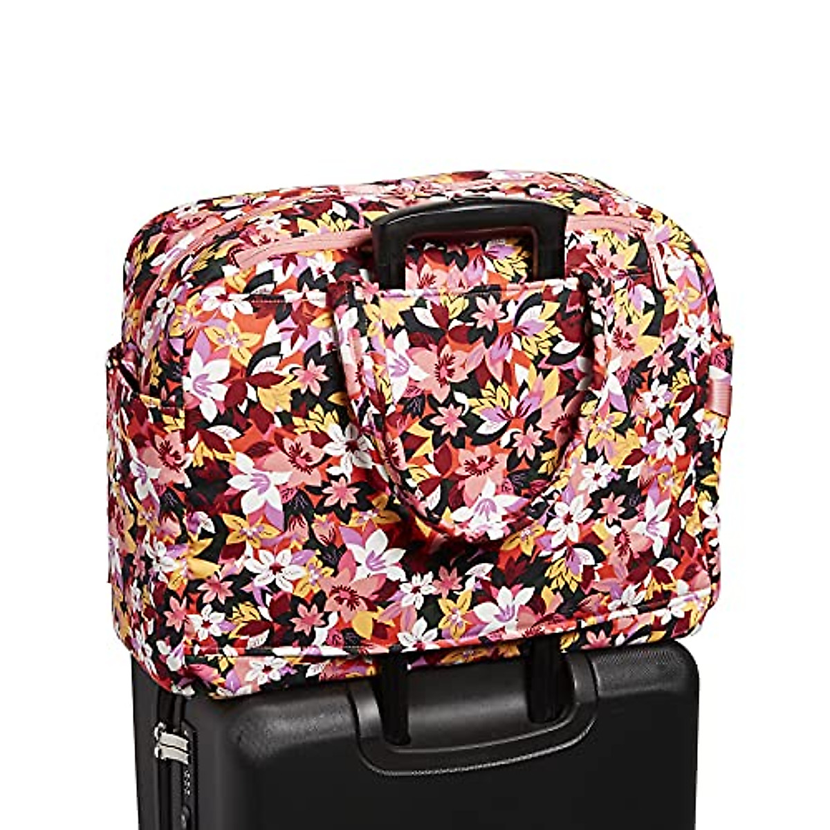 Vera Bradley Women's Cotton Utility Travel Bag, Rosa Floral - Recycled Cotton, One Size