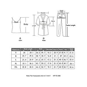 Escalier Women's Silk Satin Pajamas Set 3 Pcs Floral Silky Pj Sets Sleepwear Cami Nightwear with Robe and Pants Navy M