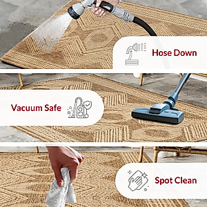 nuLOOM Ranya Tribal Indoor/Outdoor Area Rug, 4x5, Light Brown