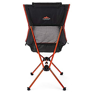Cascade Mountain Tech Outdoor High Back Lightweight Camp Chair with Headrest and Carry Case - Black